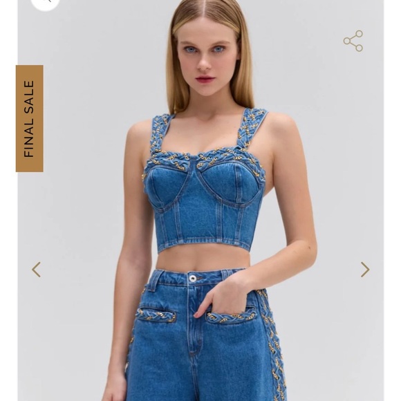 PatBO | Tops | Patbo Braided Denim Crop Top | Poshmark